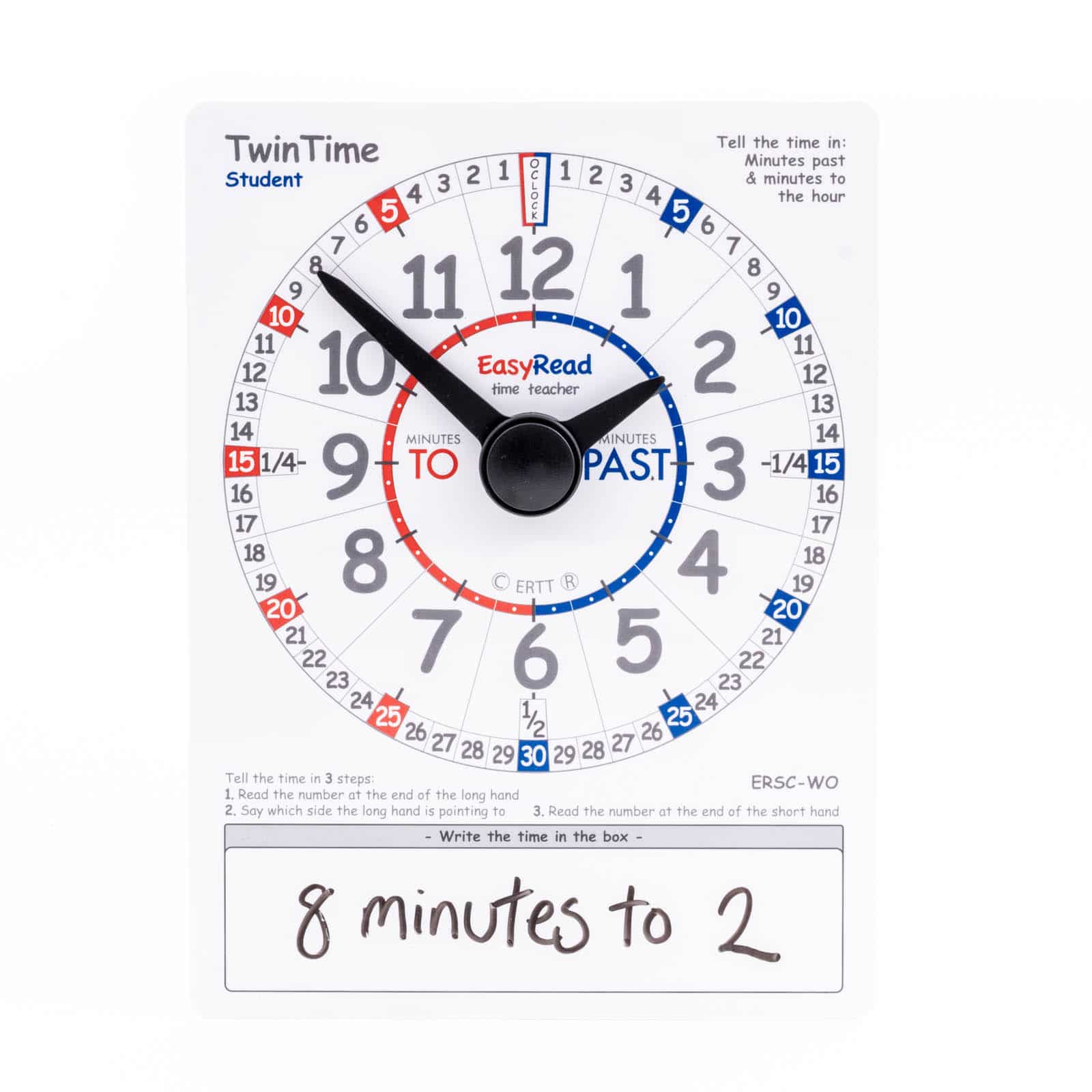 Past and to student card - EasyRead Time Teacher